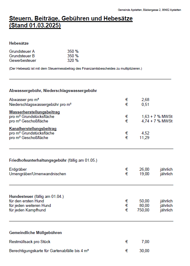 Gebühren Handbuch 2020
